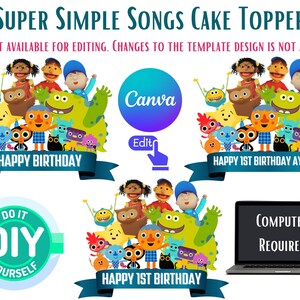 Super Simple Songs Cake Topper, Customizable Cake Topper, Instant ...