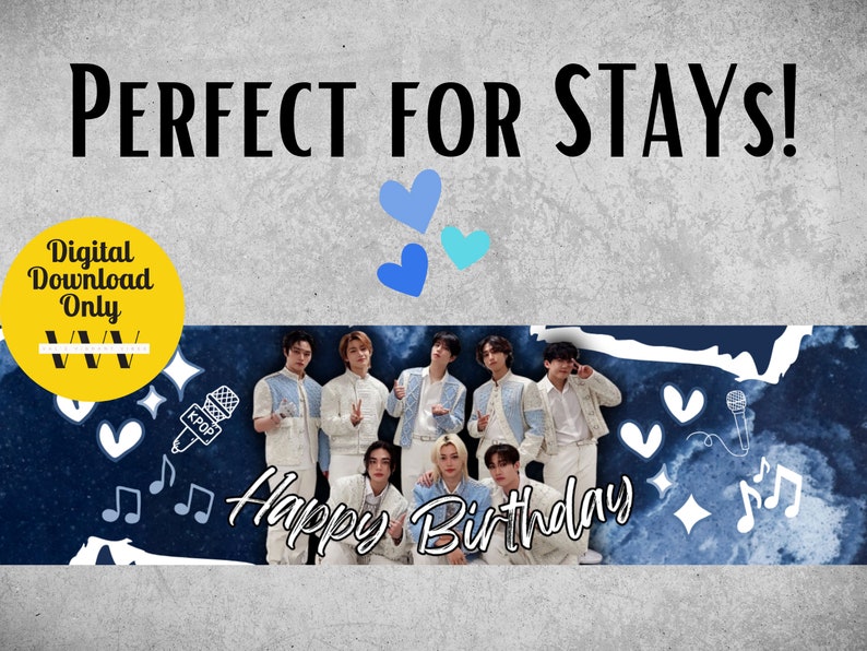 Stray Kids Birthday Water Bottle Labels: KPOP Party (digital Download ...