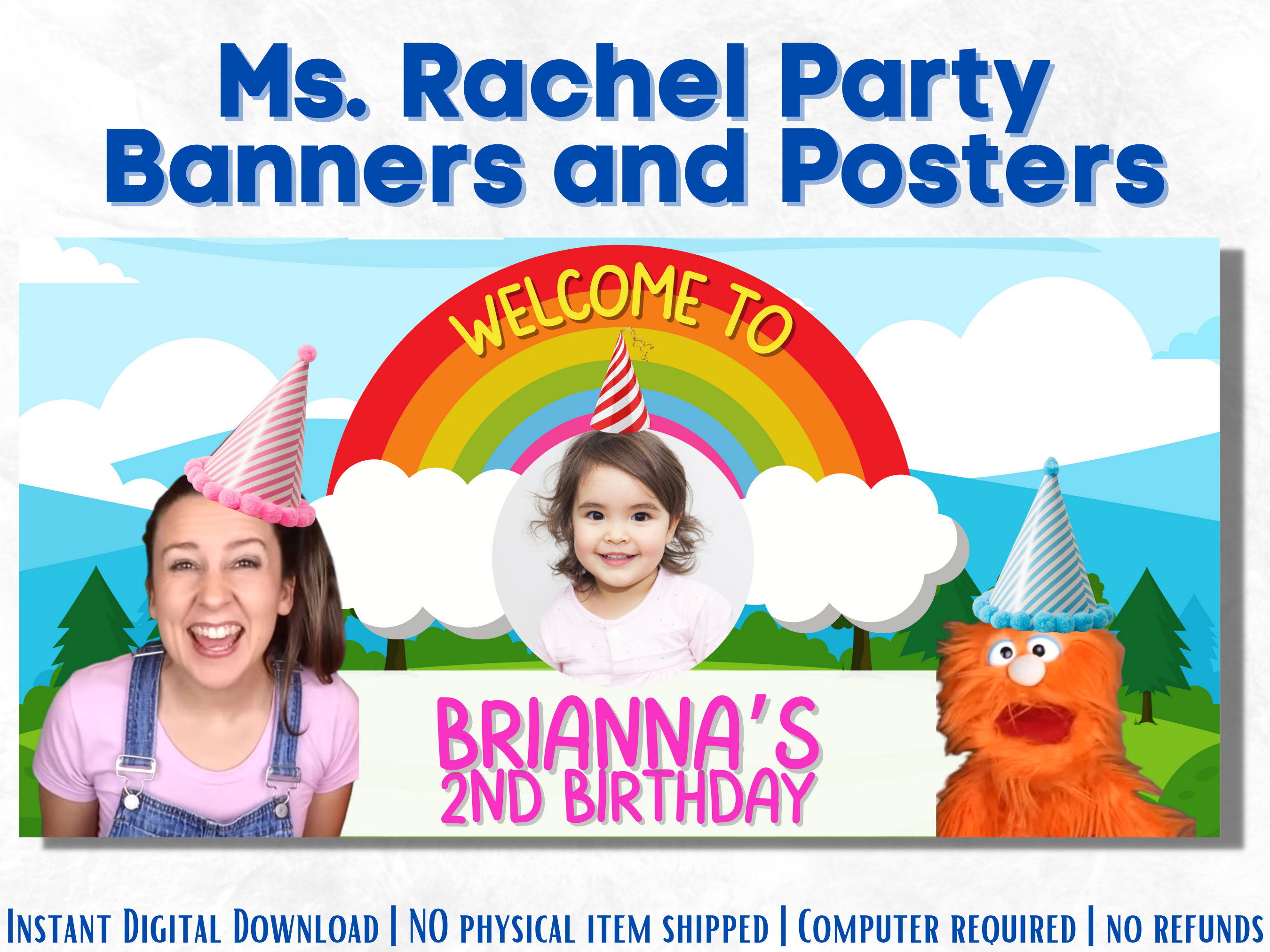 Ms. Rachel Birthday Banner & Poster: Editable Party Decor (canva ...