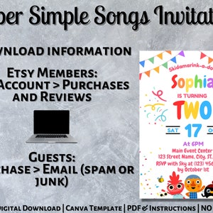 Customized Super Simple Songs Invitation + FREEBIE | Print and Digital ...