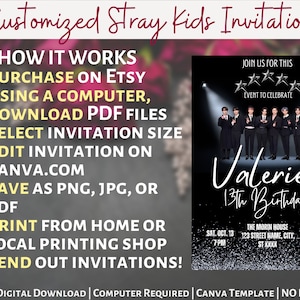Custom Stray Kids Birthday Invitation: 5x7, 4x6 (digital Download) - Etsy