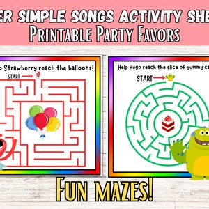 Super Simple Songs Activity Sheets: Mazes, Tracing (PDF) - Etsy