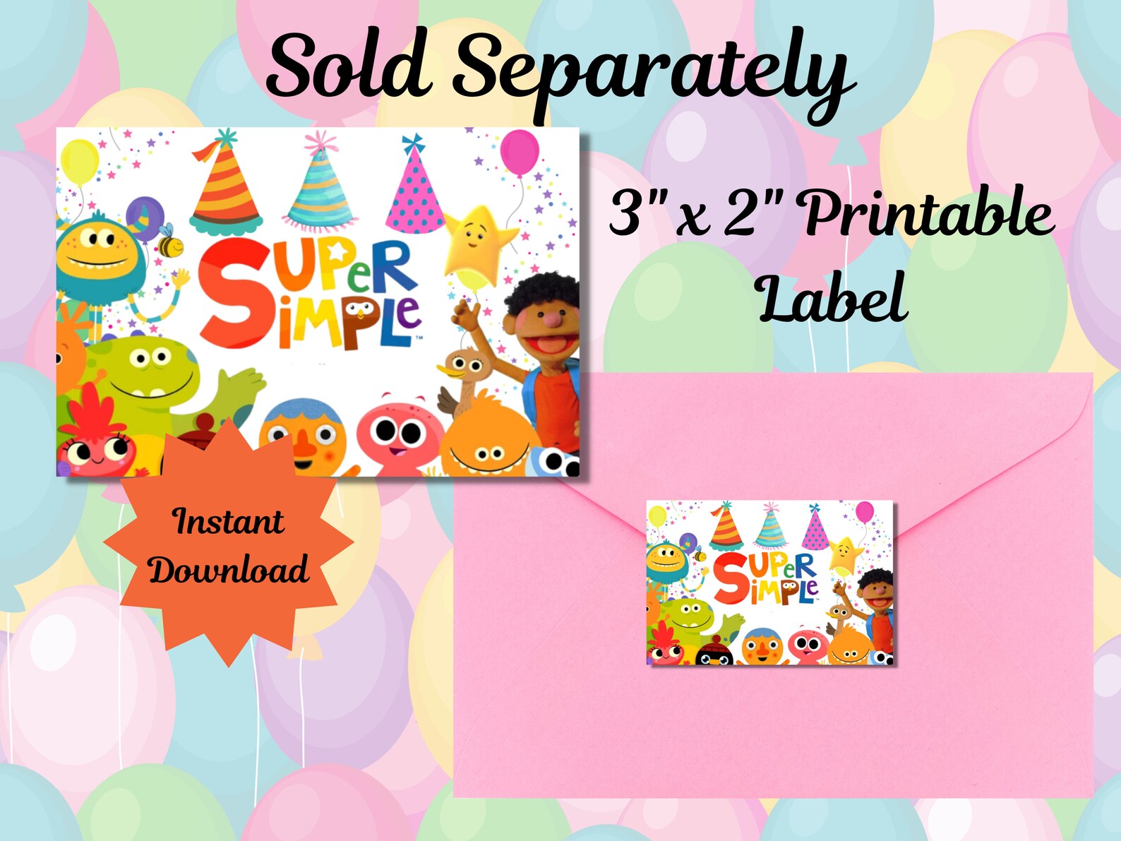 Super Simple Songs Water Bottle Label: Birthday Party Decorations (PDF ...