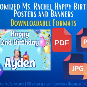 Custom Ms. Rachel Birthday Banner & Poster (digital Download) - Etsy