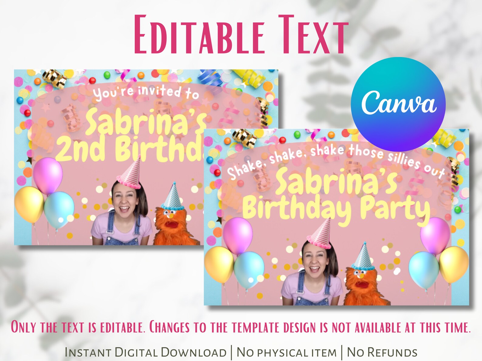 Custom Ms. Rachel Birthday Label: Printable Party Favor (canva Template ...