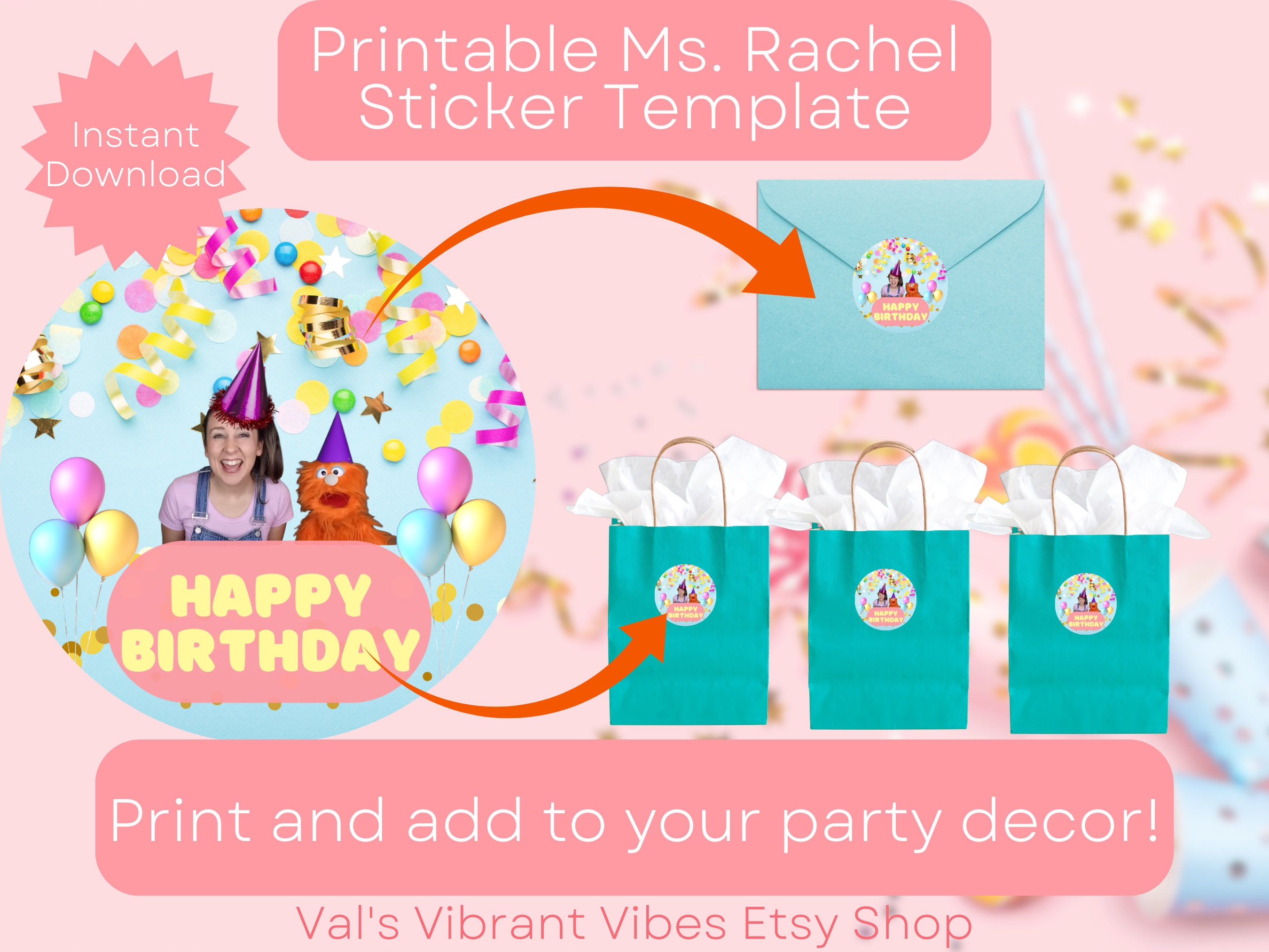 Printable Ms. Rachel Sticker Template Ready-to-print PDF - Etsy UK