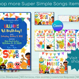 Customized Super Simple Songs Invitation Print and Digital Invites ...