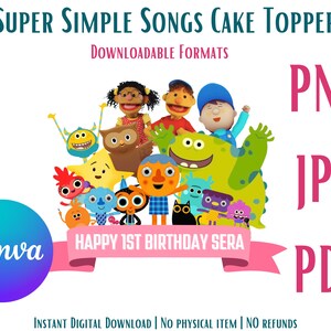 Super Simple Songs Cake Topper: Personalized Name, Editable Template ...