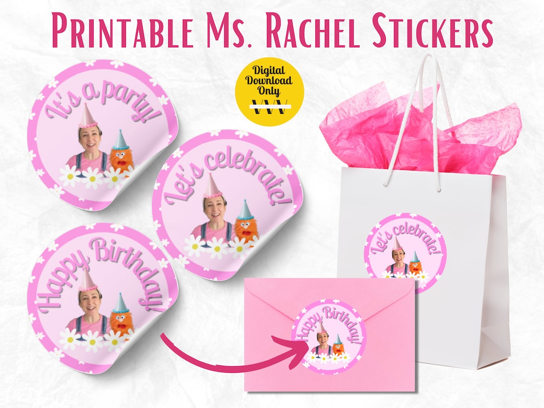 Ms. Rachel Birthday Stickers: Party Celebration (digital Download) - Etsy