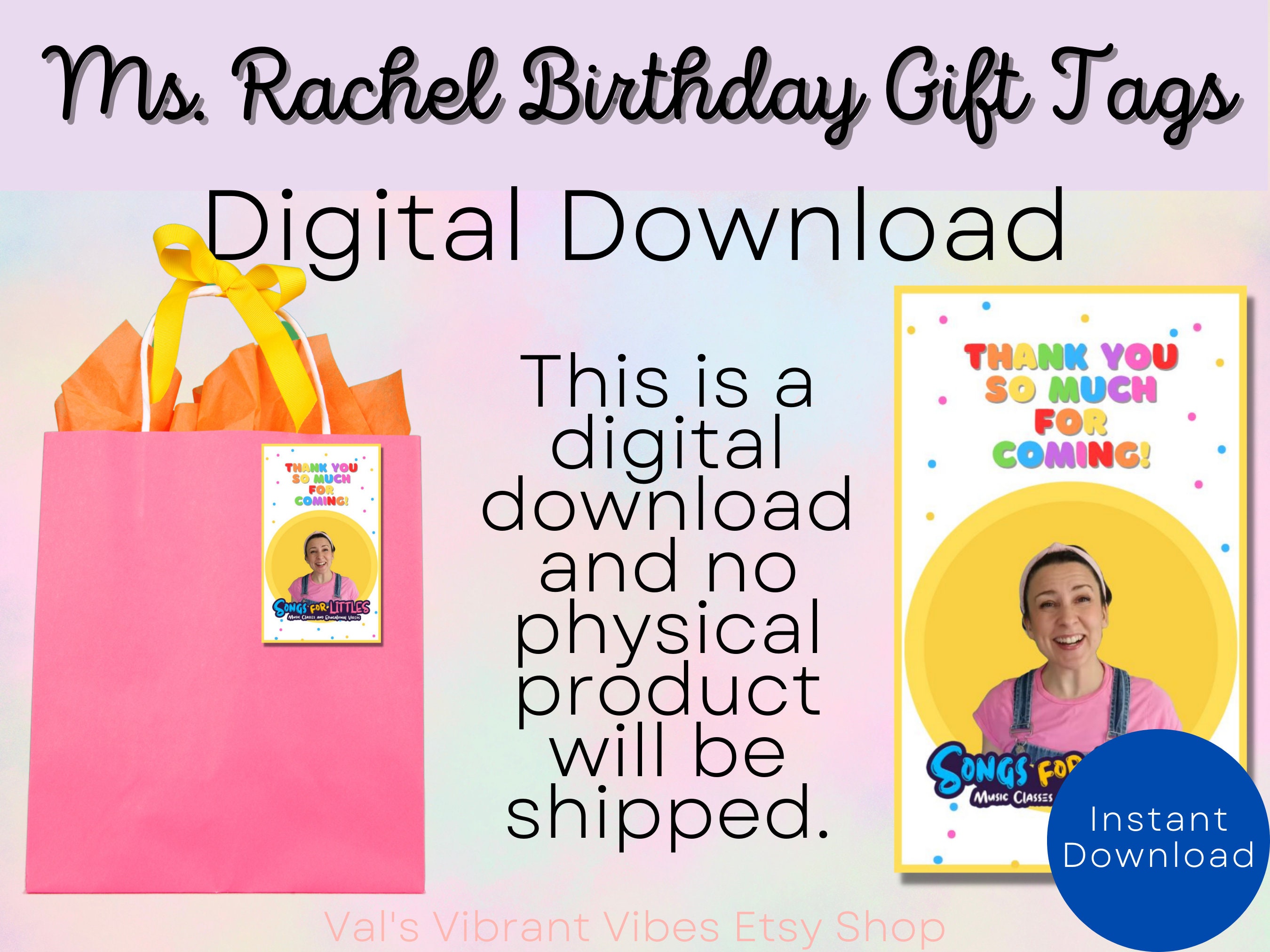 Ms. Rachel Gift Tags Ms. Rachel Birthday Decorations - Etsy Australia