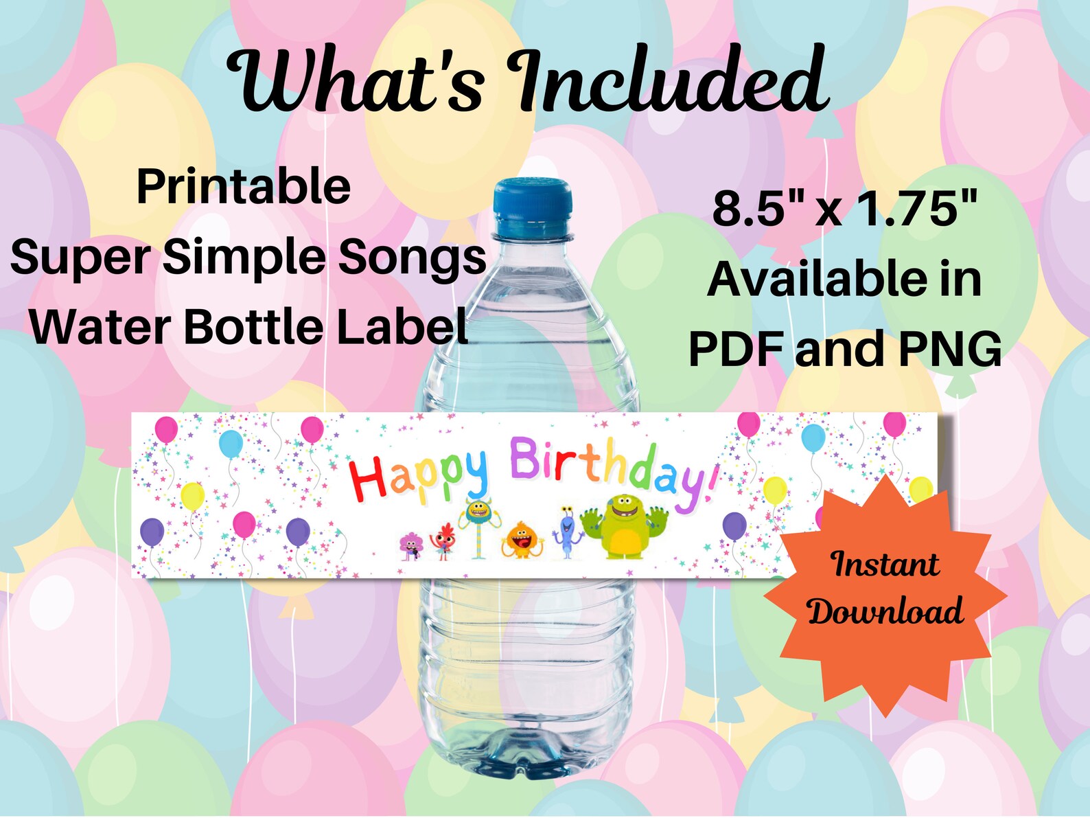 Super Simple Songs Water Bottle Label Printable Party - Etsy