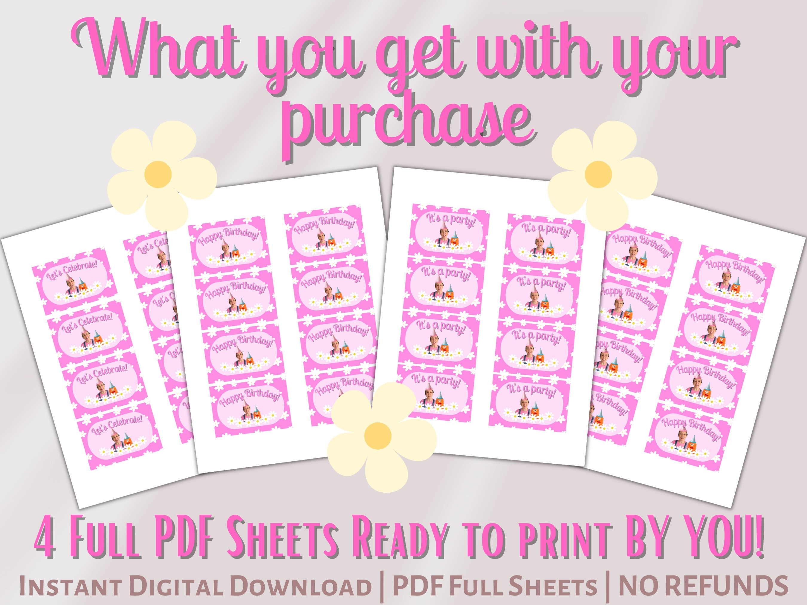 Ms. Rachel Party Labels Birthday Decorations Printables - Etsy