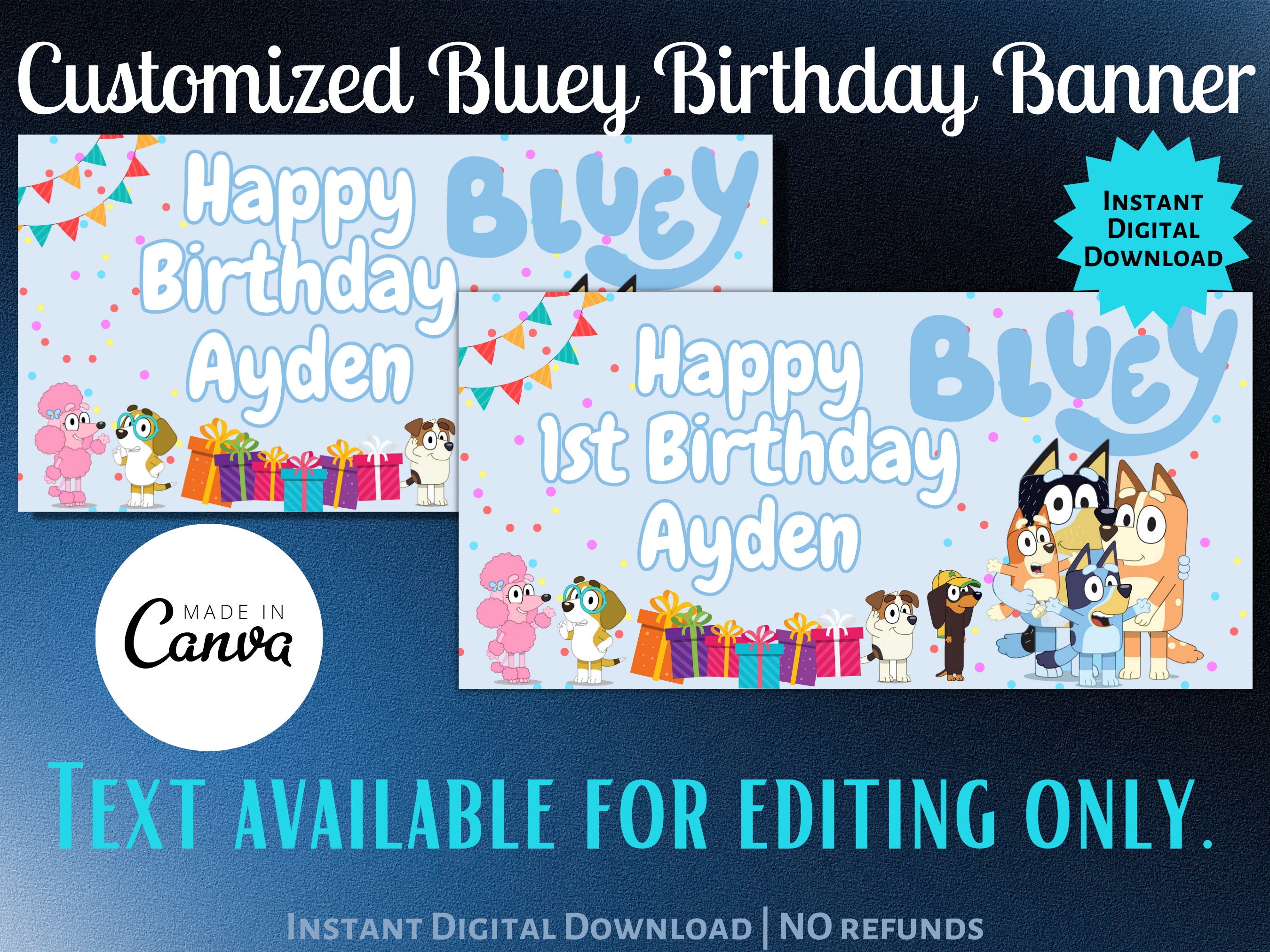 Customized Bluey Birthday Banner and Posters Bluey Birthday - Etsy UK