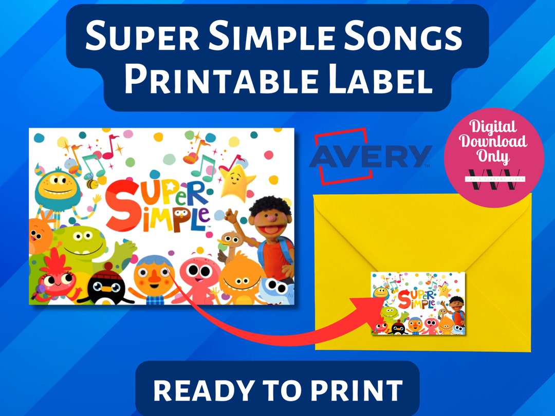 Printable Super Simple Songs Label | Instant Download | Super Simple ...