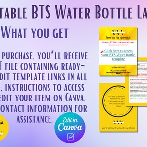 Editable BTS Birthday Water Bottle Label (digital Download) - Etsy