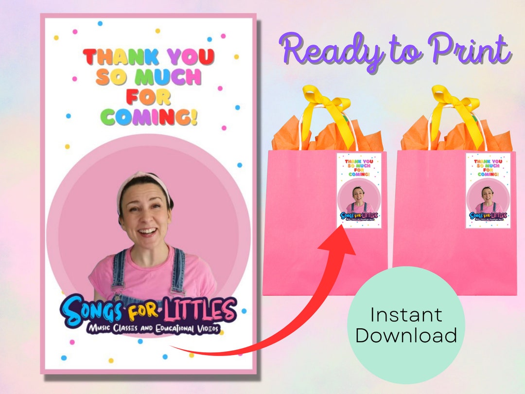 Ms. Rachel Birthday Gift Tags: Printable Party Favors (PDF) - Etsy