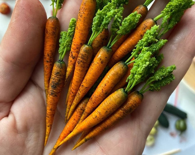 Mini Carrots Vegetables for a Dollhouse in 1/6 Scale Miniature Polymer ...