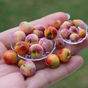 Miniature Peach for a Dollhouse, 1/12 and 1/6 Scale Realistic Peach ...