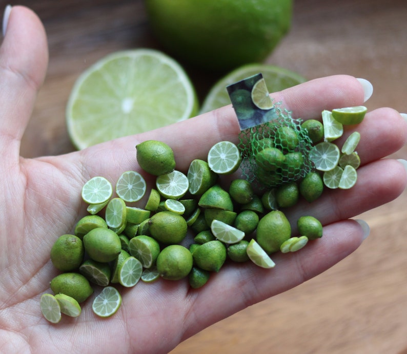 Miniature Lime , Miniature Lemon , Dollhouse Food, Food for Dollhouse ...