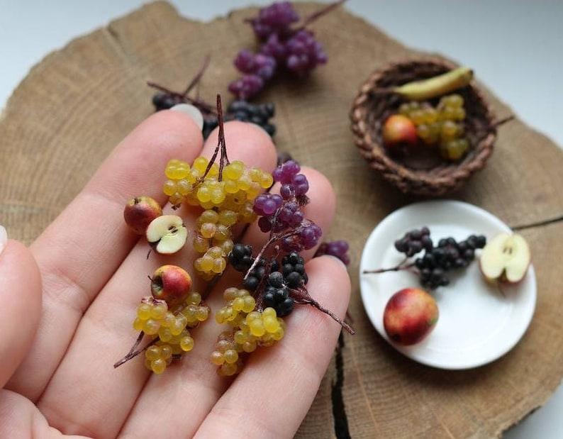 Miniature Grape for Doll Dollhouse Miniatures 1:6 Scale - Etsy