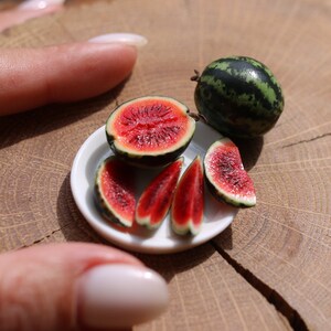 Watermelon Set Miniature Watermelon Fruit Clay Mini Fruit Dollhouse ...