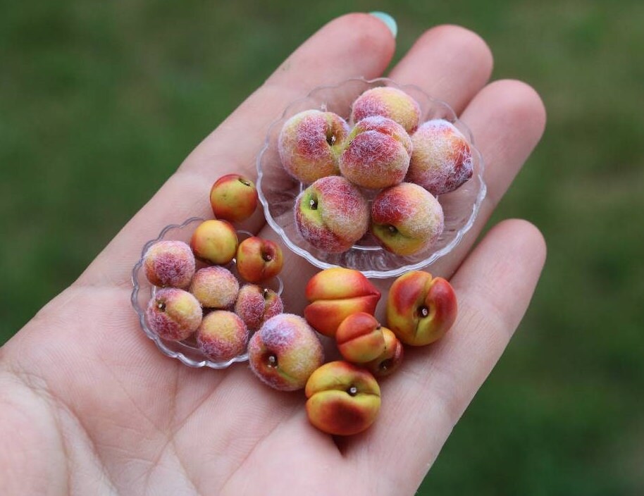 Miniature Peach for a Dollhouse, 1/12 and 1/6 Scale Realistic Peach ...