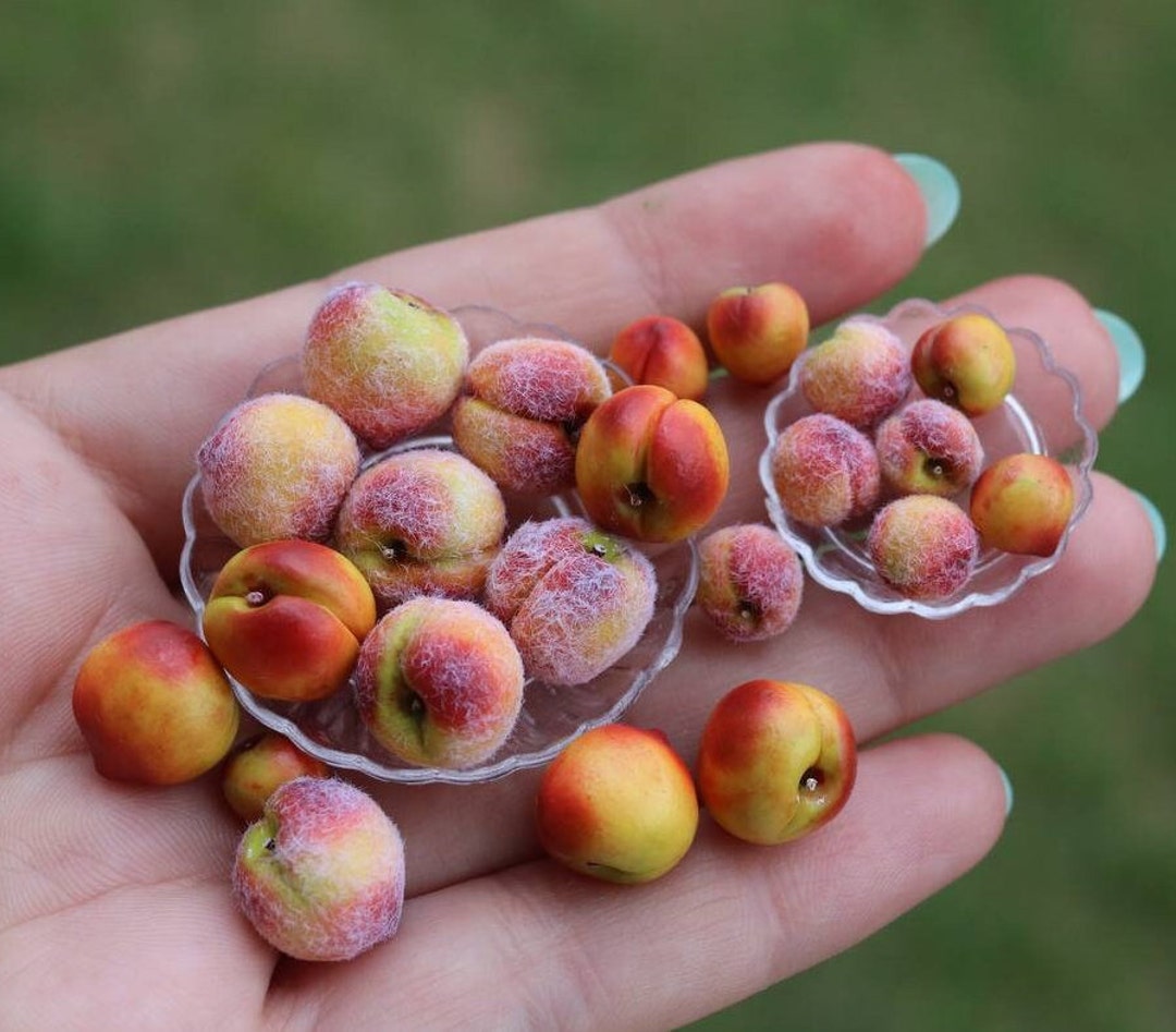 Miniature Peach for a Dollhouse, 1/12 and 1/6 Scale Realistic Peach ...