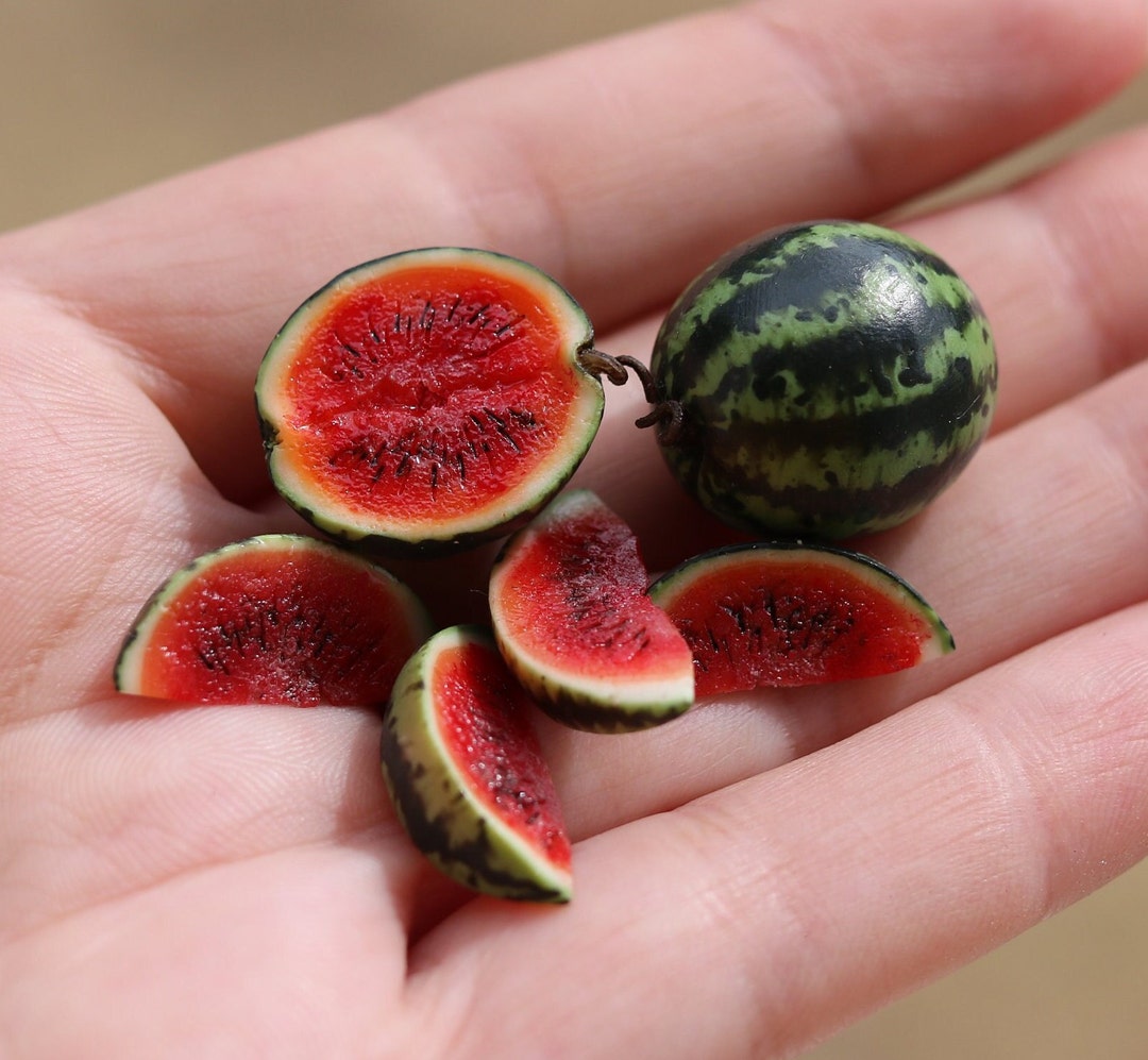 Watermelon Set Miniature Watermelon Fruit Clay Mini Fruit Dollhouse ...