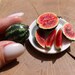 Watermelon Set Miniature Watermelon Fruit Clay Mini Fruit Dollhouse ...