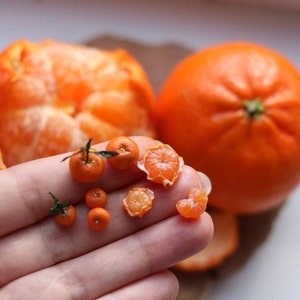 Miniature Tangerine , Dollhouse Food, Food for Dollhouse, Mini Food ...