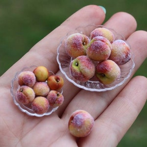 Miniature Peach for a Dollhouse, 1/12 and 1/6 Scale Realistic Peach ...