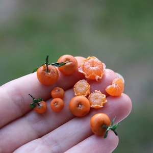 Miniature Tangerine , Dollhouse Food, Food for Dollhouse, Mini Food ...