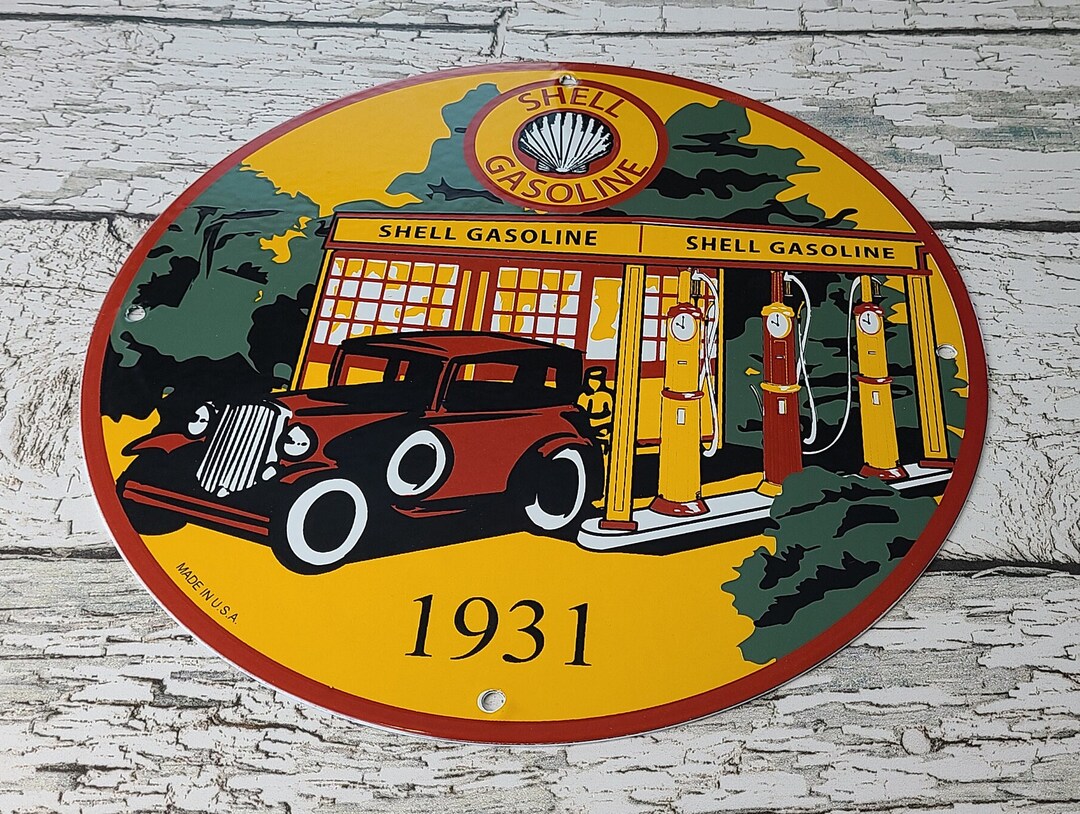 Vintage Shell Gasoline Porcelain Gas & Motor Oil Service Station Pump ...