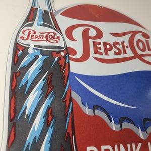 Vintage Pepsi Porcelain Sign - Ice Cold Beverage Drink Cola Gas Service ...