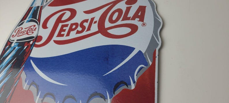 Vintage Pepsi Porcelain Sign - Ice Cold Beverage Drink Cola Gas Service ...