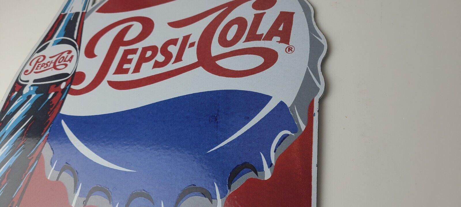 Vintage Pepsi Porcelain Sign - Ice Cold Beverage Drink Cola Gas Service ...