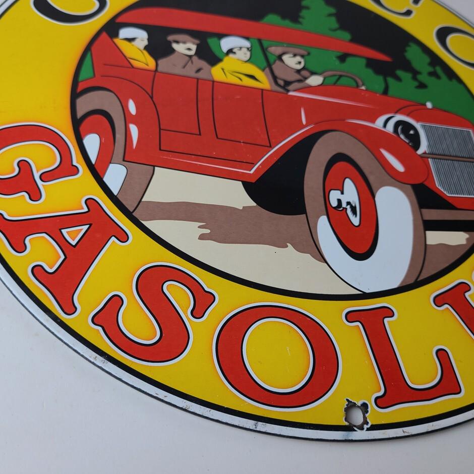 Vintage Conoco Gasoline Porcelain Sign - Automobile Gas Service ...