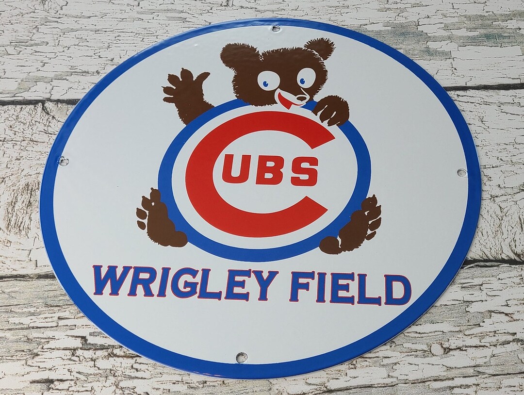 Vintage Cubs Porcelain Chicago Baseball Field Stadium Gas Service ...