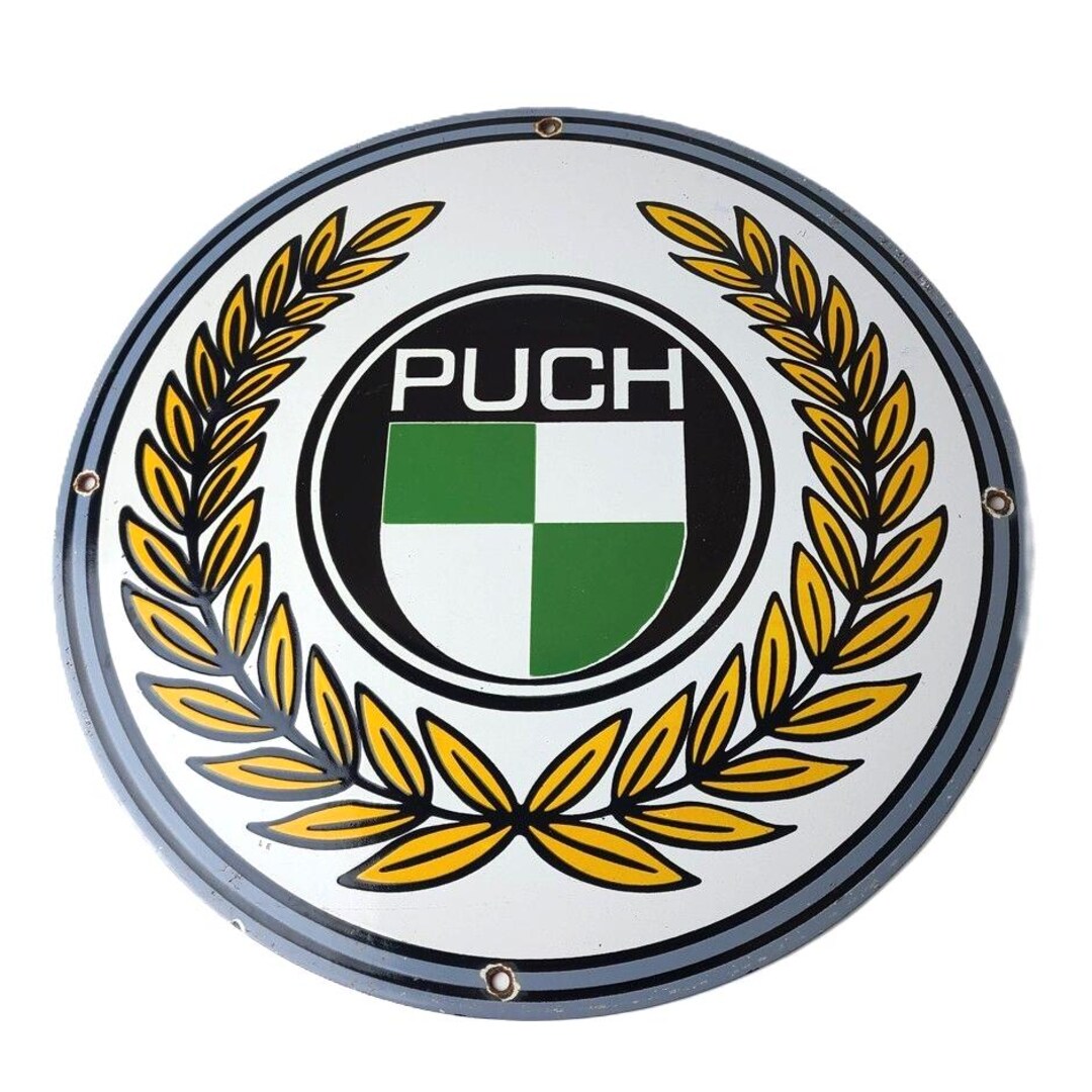 Vintage Puch Sign - Porcelain Gas Pump Service Mopeds Bicycle Auto Bike ...