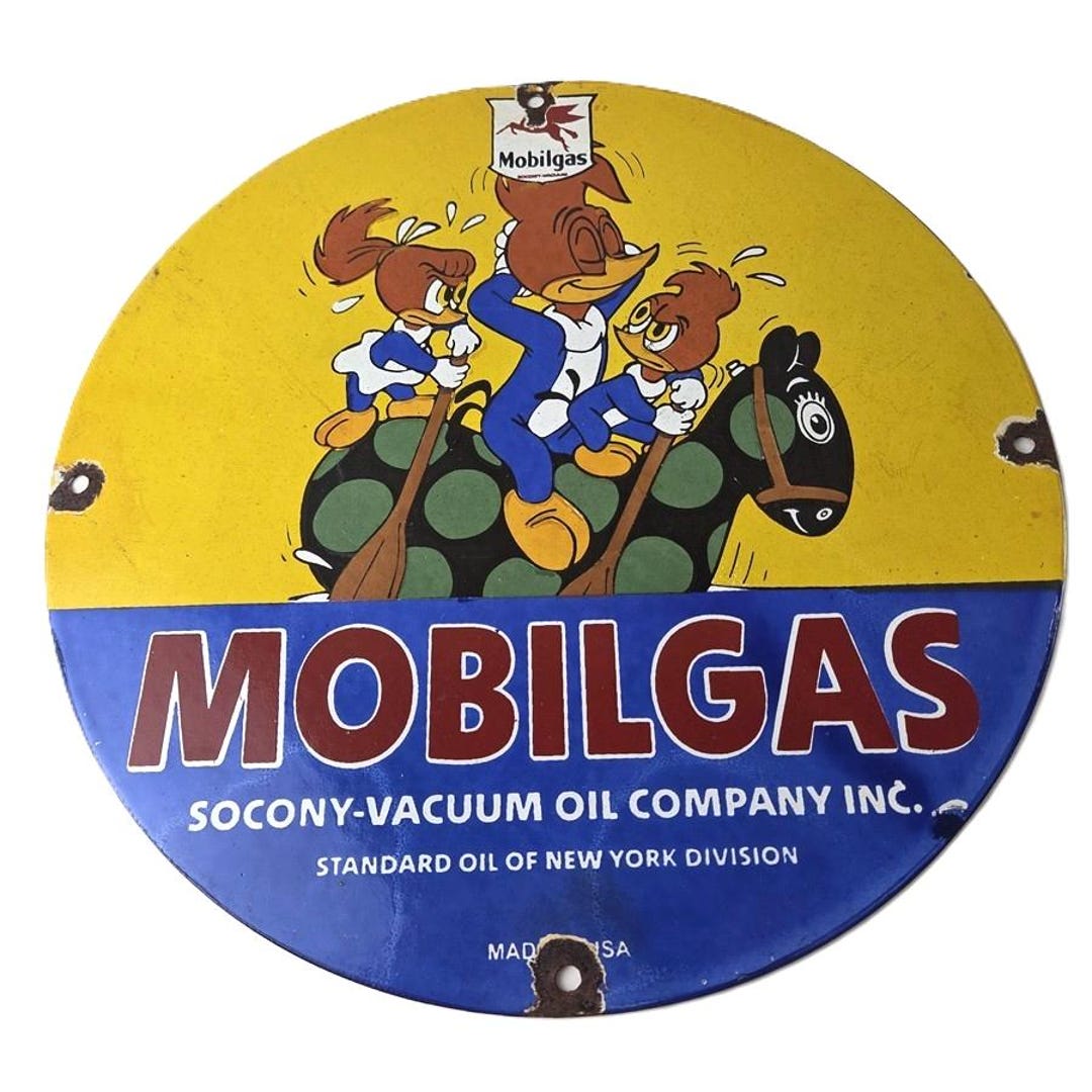 Vintage Mobil Gasoline Sign - Mobilgas Socony Gas Pump Plate Porcelain ...