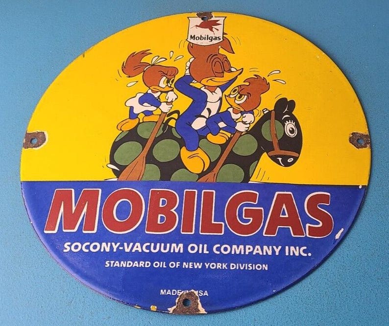 Vintage Mobil Gasoline Sign - Mobilgas Socony Gas Pump Plate Porcelain ...