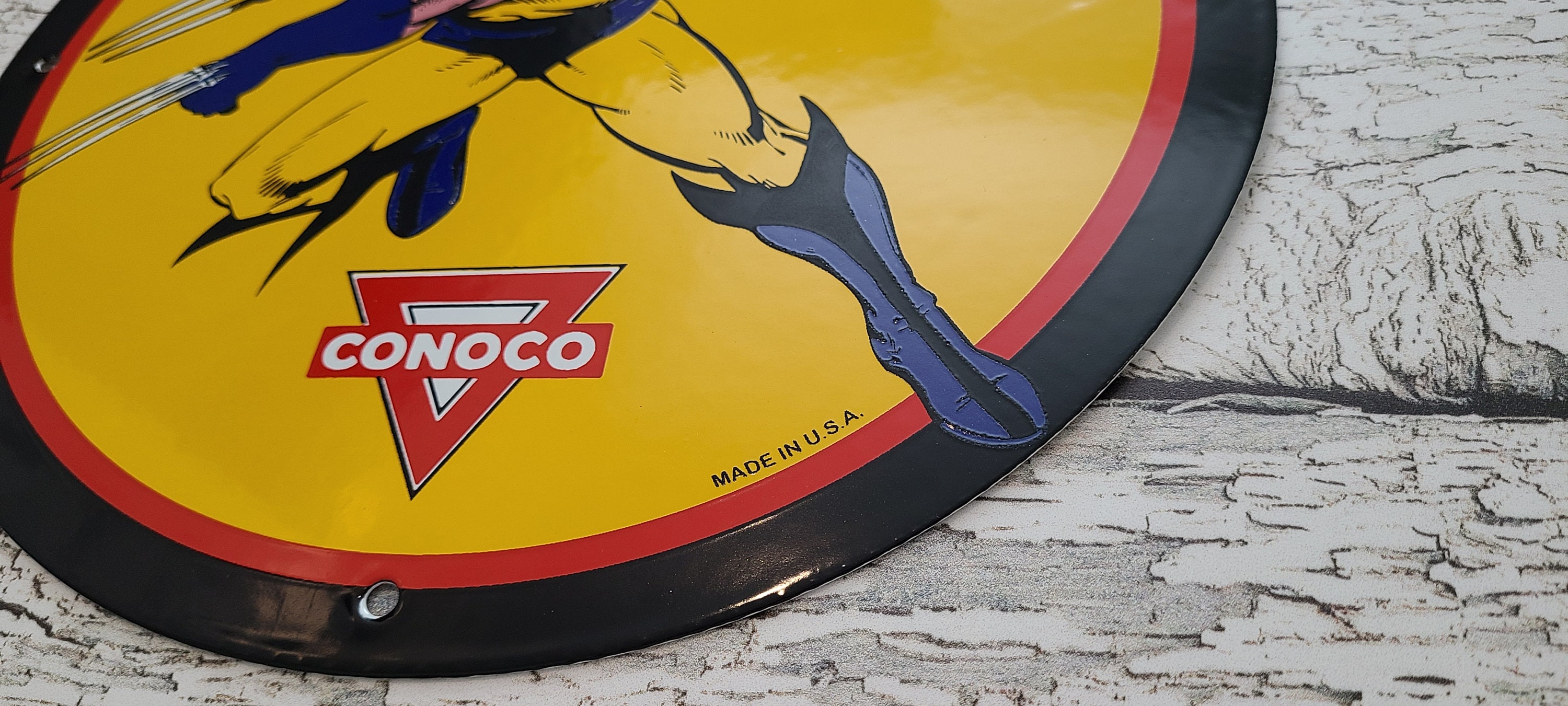 Vintage Conoco Gasoline Sign Porcelain Wolverine Gas Pump Plate Sign - Etsy