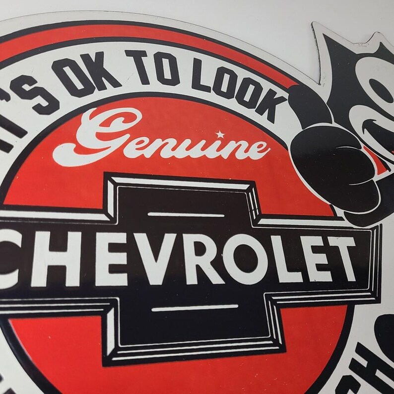 Vintage Large Chevrolet Sign - Felix the Cat Advertisement Gas ...