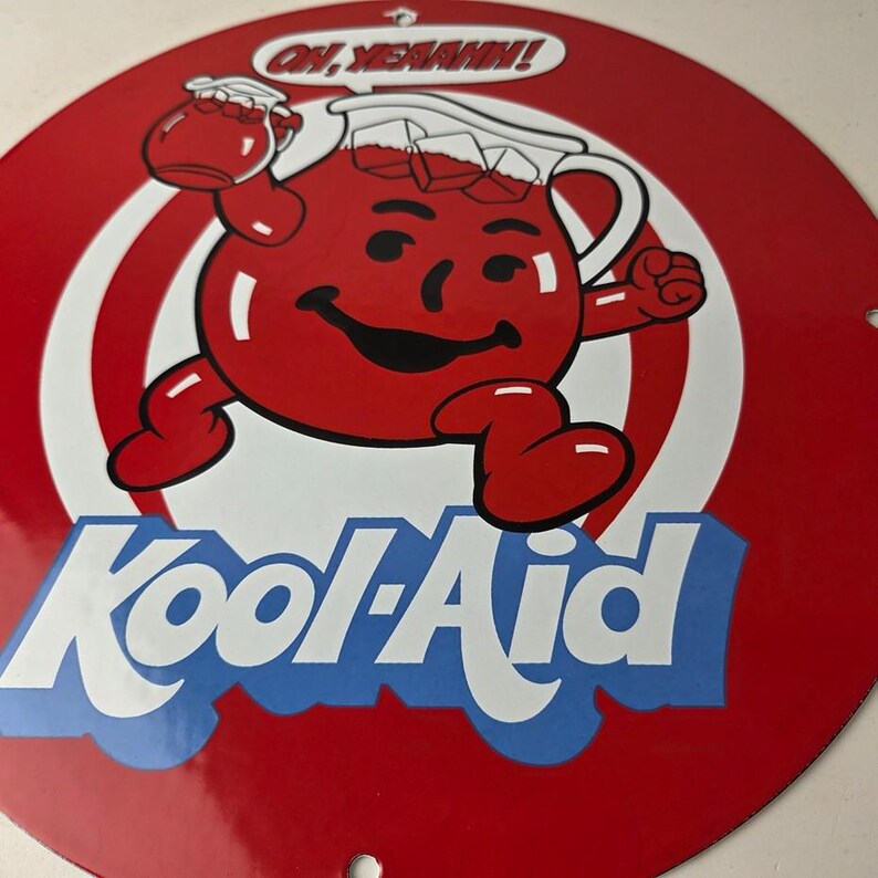 Vintage Kool Aid Sign - Fruit Beverage Mix Powder Porcelain Gas Station ...