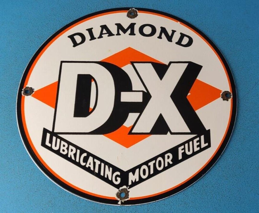 Vintage Diamond Dx Porcelain Gasoline Service Station Automotive Gas ...