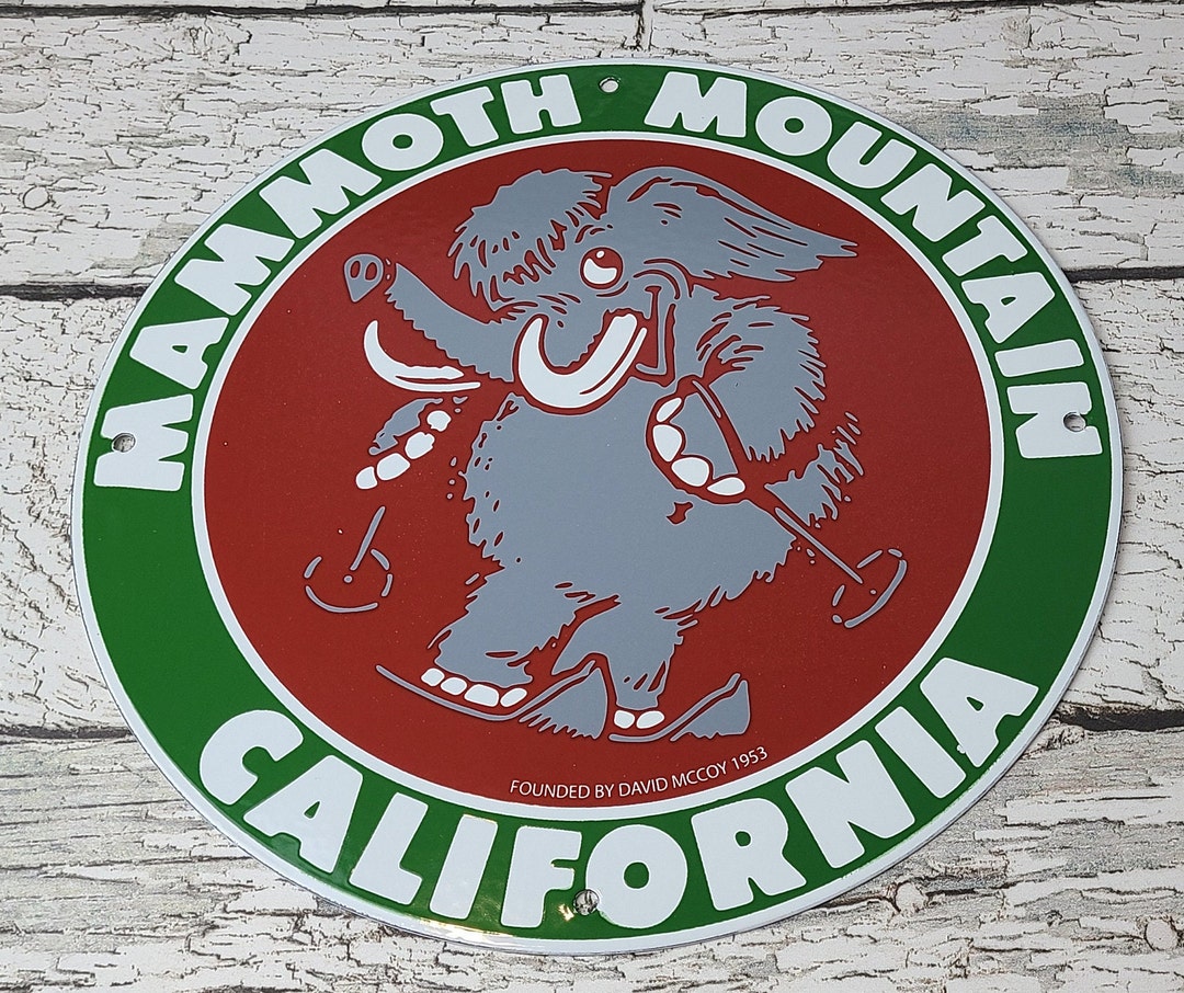 Vintage Mammoth Mountain Sign - Porcelain California Gas Service Pump ...