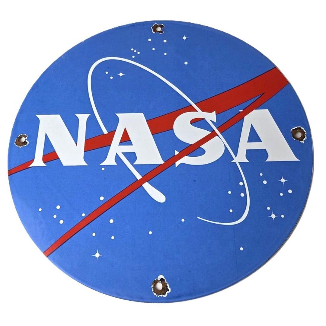 Vintage Nasa Meatball Sign - Space Shuttle Mission Control Porcelain ...