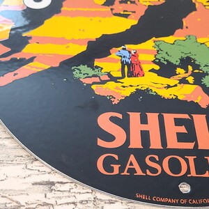 Vintage Shell Gasoline Porcelain Grand Canyon Gas & Motor Oil Service ...