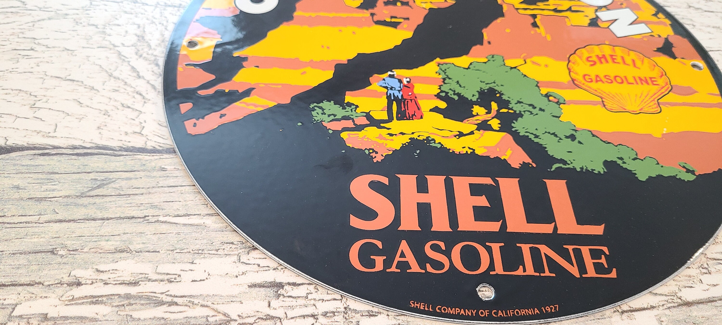 Vintage Shell Gasoline Porcelain Grand Canyon Gas & Motor Oil Service ...