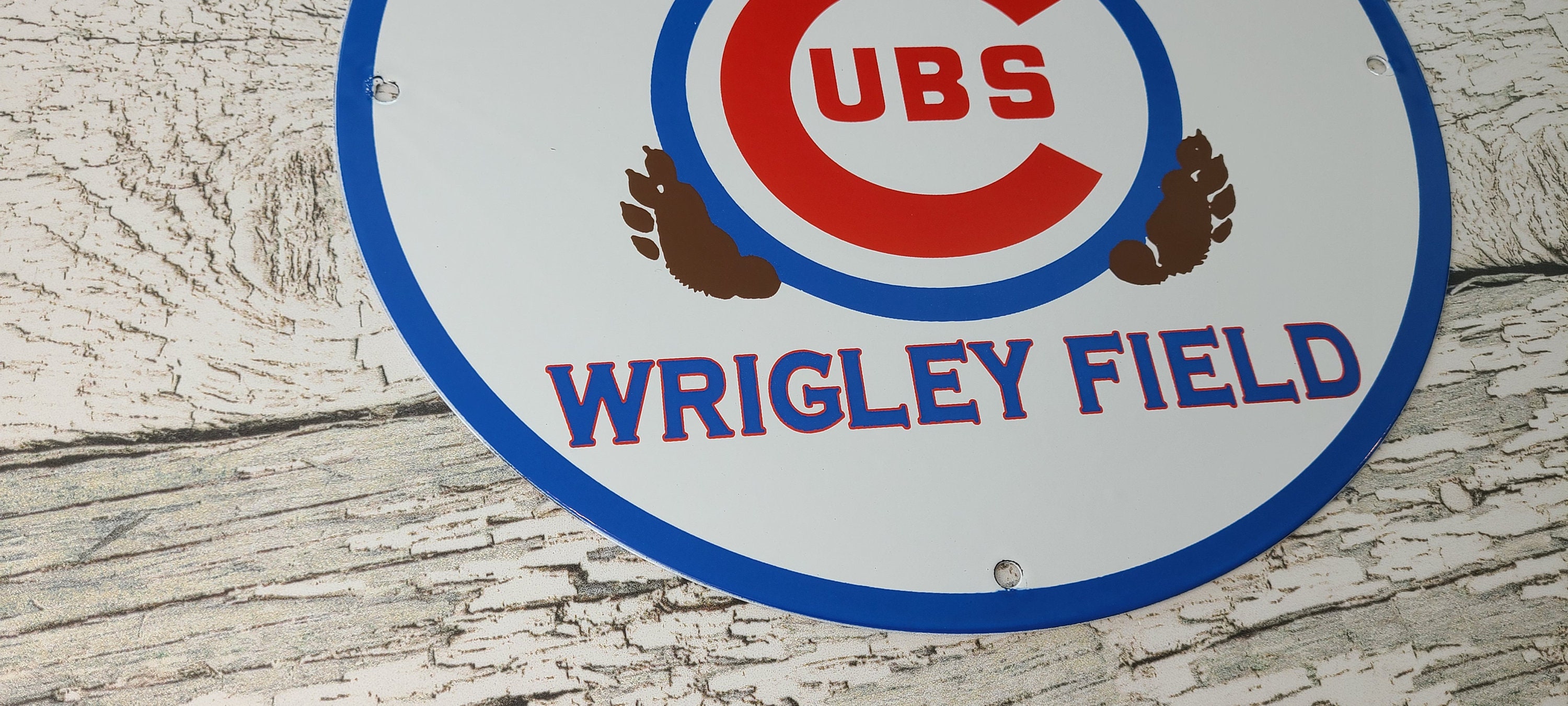 Vintage Cubs Porcelain Chicago Baseball Field Stadium Gas Service ...